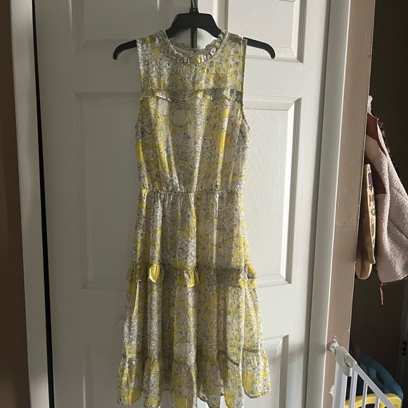 Monteau | Dresses | Monteau Los Angeles Yellow Floral Ruffles Lined ...